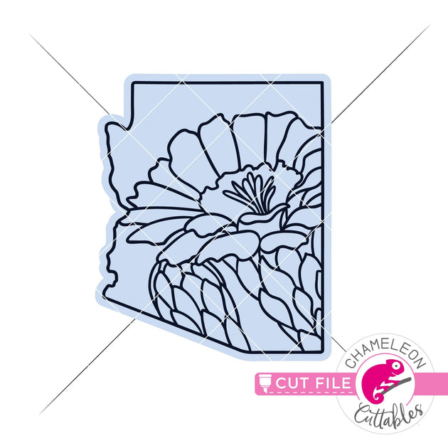 Arizona state flower SVG for Glowforge svg png dxf eps jpeg Chameleon ...