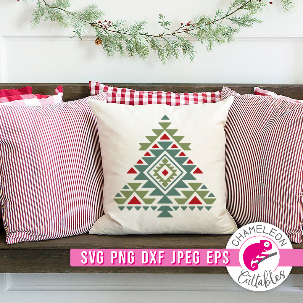 Aztec Christmas Tree Southwestern svg png dxf eps jpeg Chameleon ...