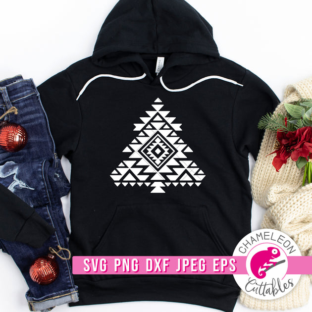 Aztec Christmas Tree Southwestern svg png dxf eps jpeg Chameleon ...