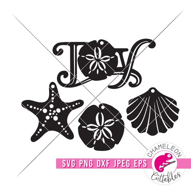 Beach ornament bundle sea shells Laser svg png dxf eps jpeg Chameleon ...