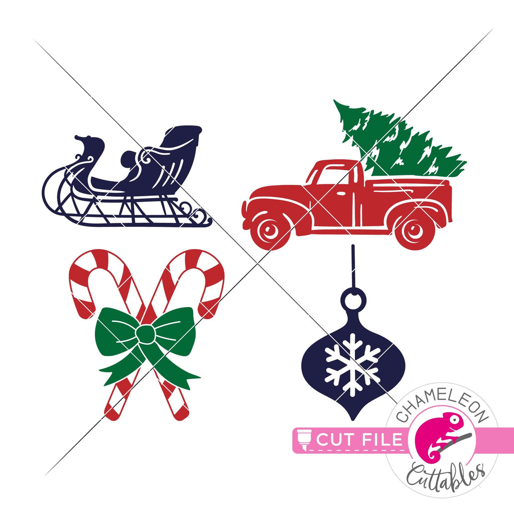 Christmas items bundle svg png dxf eps jpeg Chameleon Cuttables LLC ...