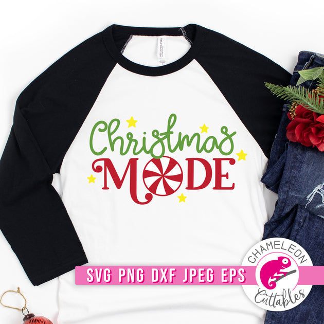 Elf Mode and Christmas Mode svg png dxf eps jpeg Chameleon Cuttables ...