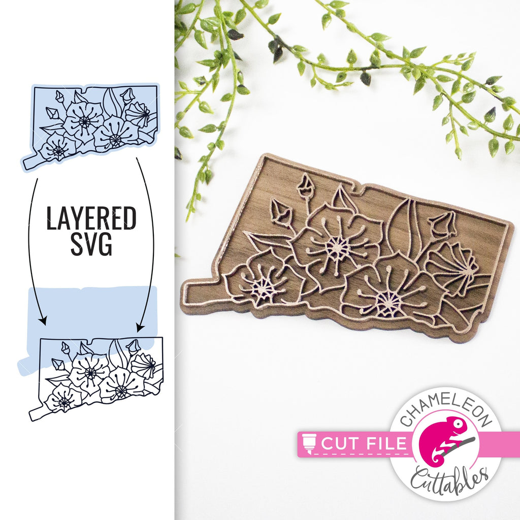 Connecticut state flower SVG png dxf eps jpeg Chameleon Cuttables LLC ...