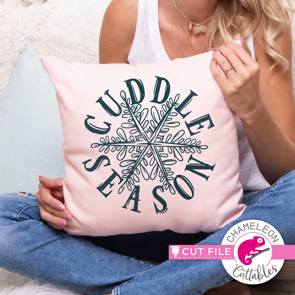 Cuddle Season Snowflake Sketch svg png dxf eps jpeg Chameleon Cuttables ...