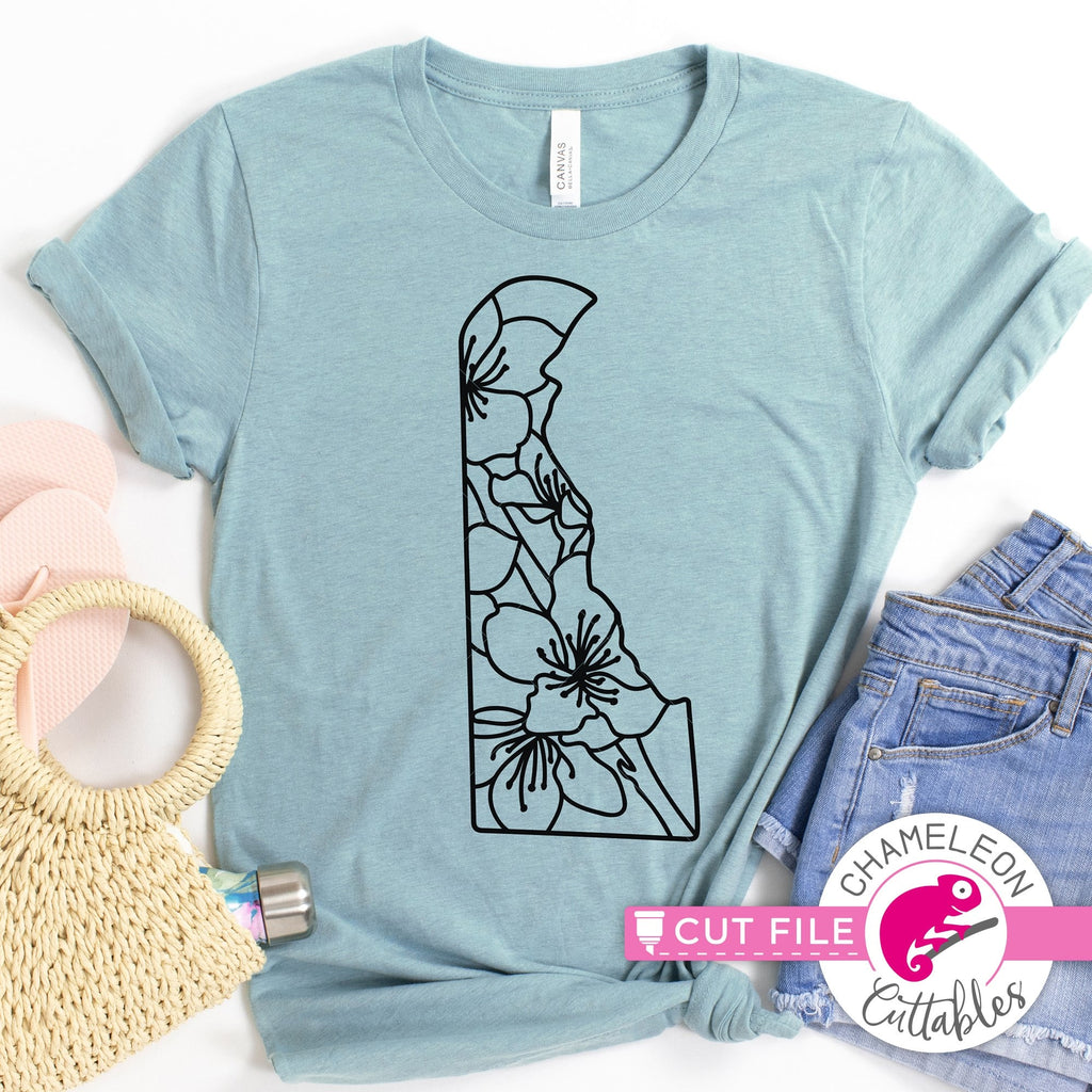 Delaware state flower Peach Blossom outline svg png dxf eps jpeg ...