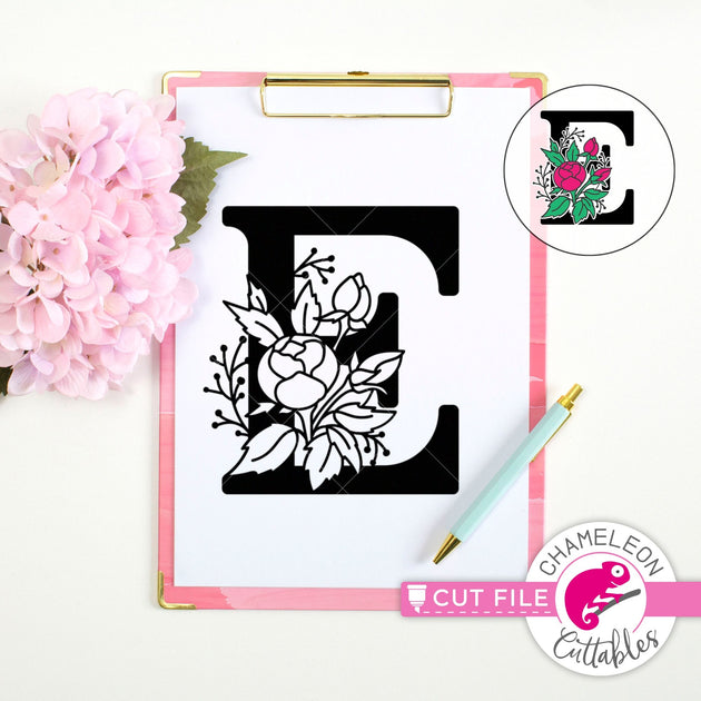 Letter E Design Pink