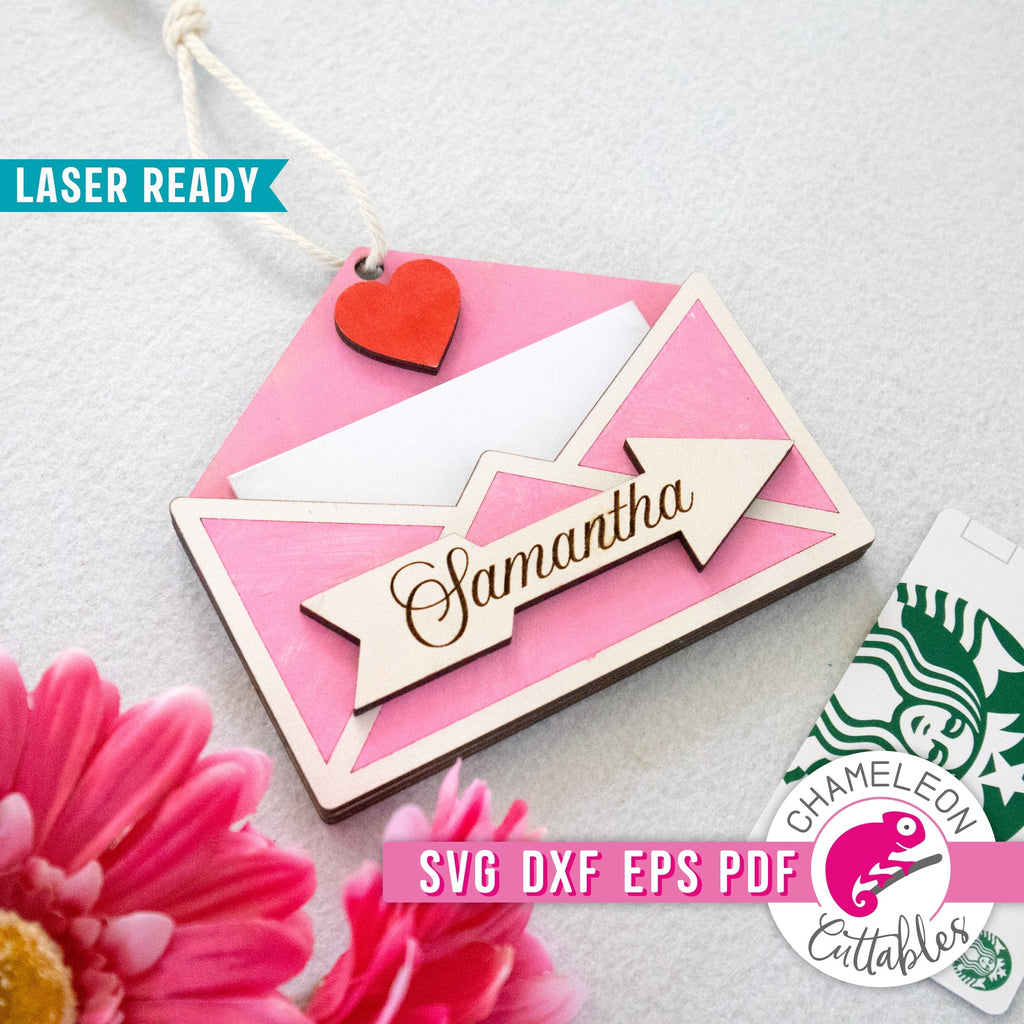 Envelope Gift Card Holder for Laser cutter svg dxf eps pdf Chameleon ...
