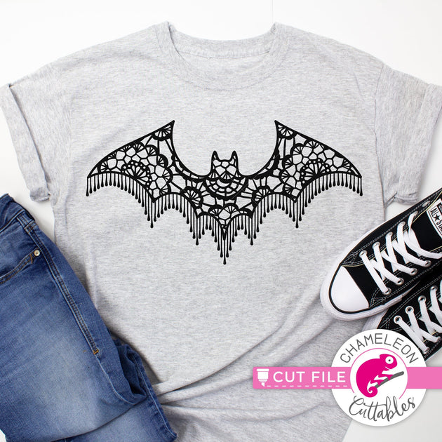 Faux Lace Halloween Bat svg png dxf eps jpeg Chameleon Cuttables LLC ...