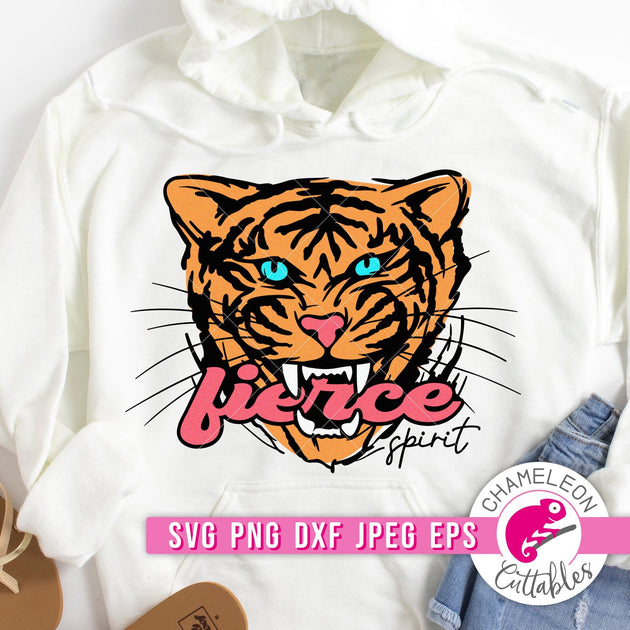 Fierce Spirit Tiger svg png dxf eps jpeg Chameleon Cuttables LLC ...