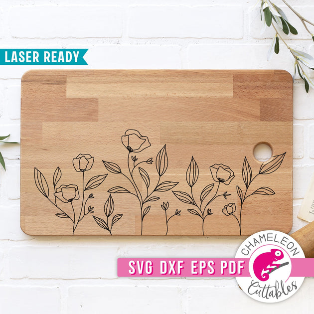 Flower Score and Engrave Bundle for Laser cutter svg dxf eps pdf ...