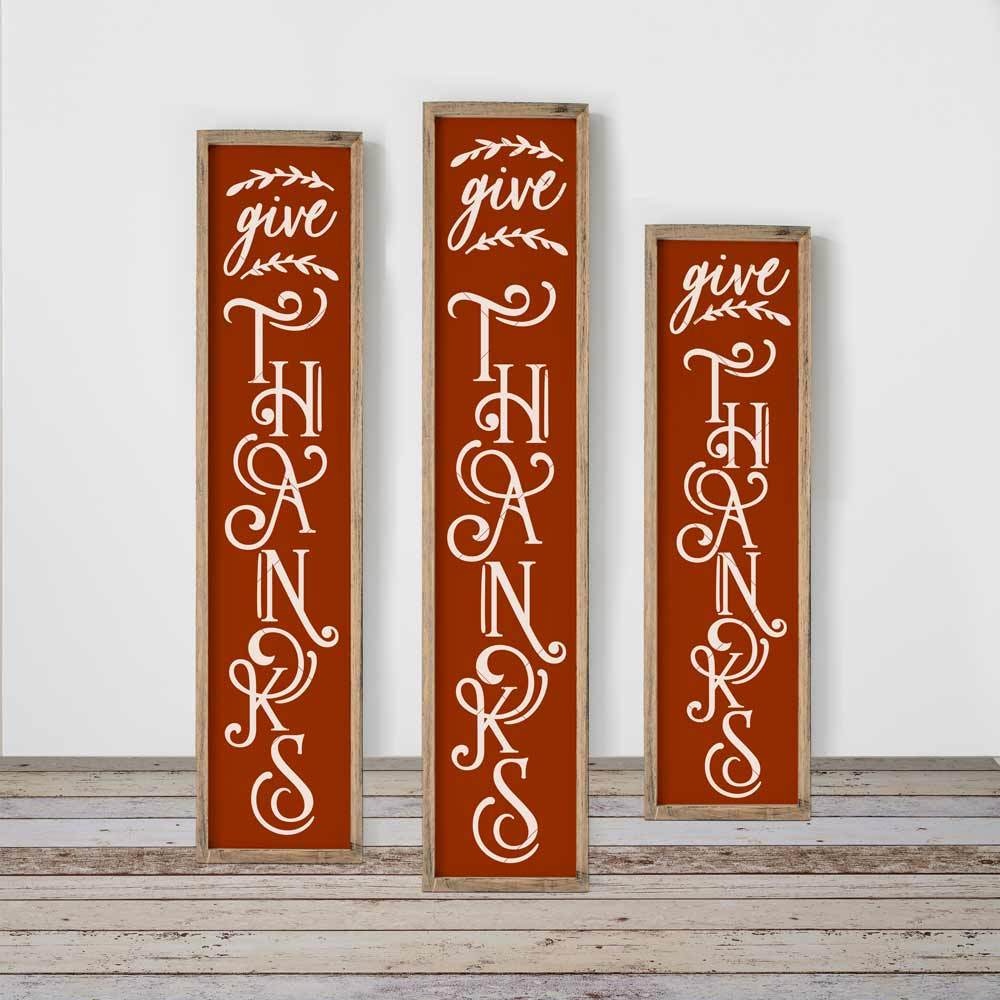 Give Thanks vertical svg png dxf Chameleon Cuttables LLC | Chameleon ...