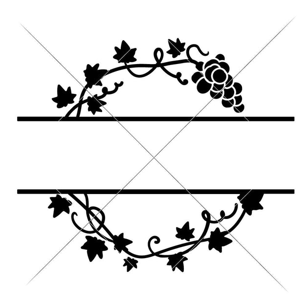 Grape Vine split design svg png dxf eps Chameleon Cuttables LLC ...