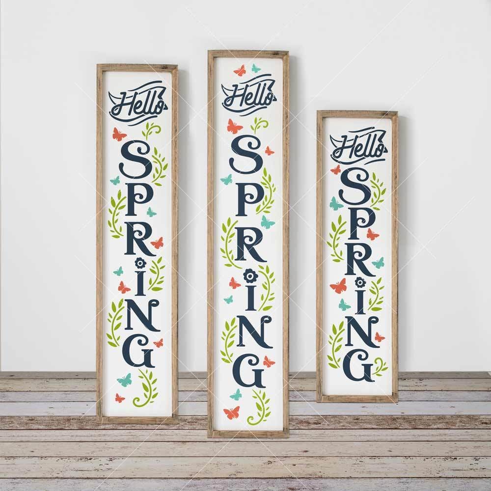 Hello Spring Butterflies multi color vertical svg png dxf Chameleon ...
