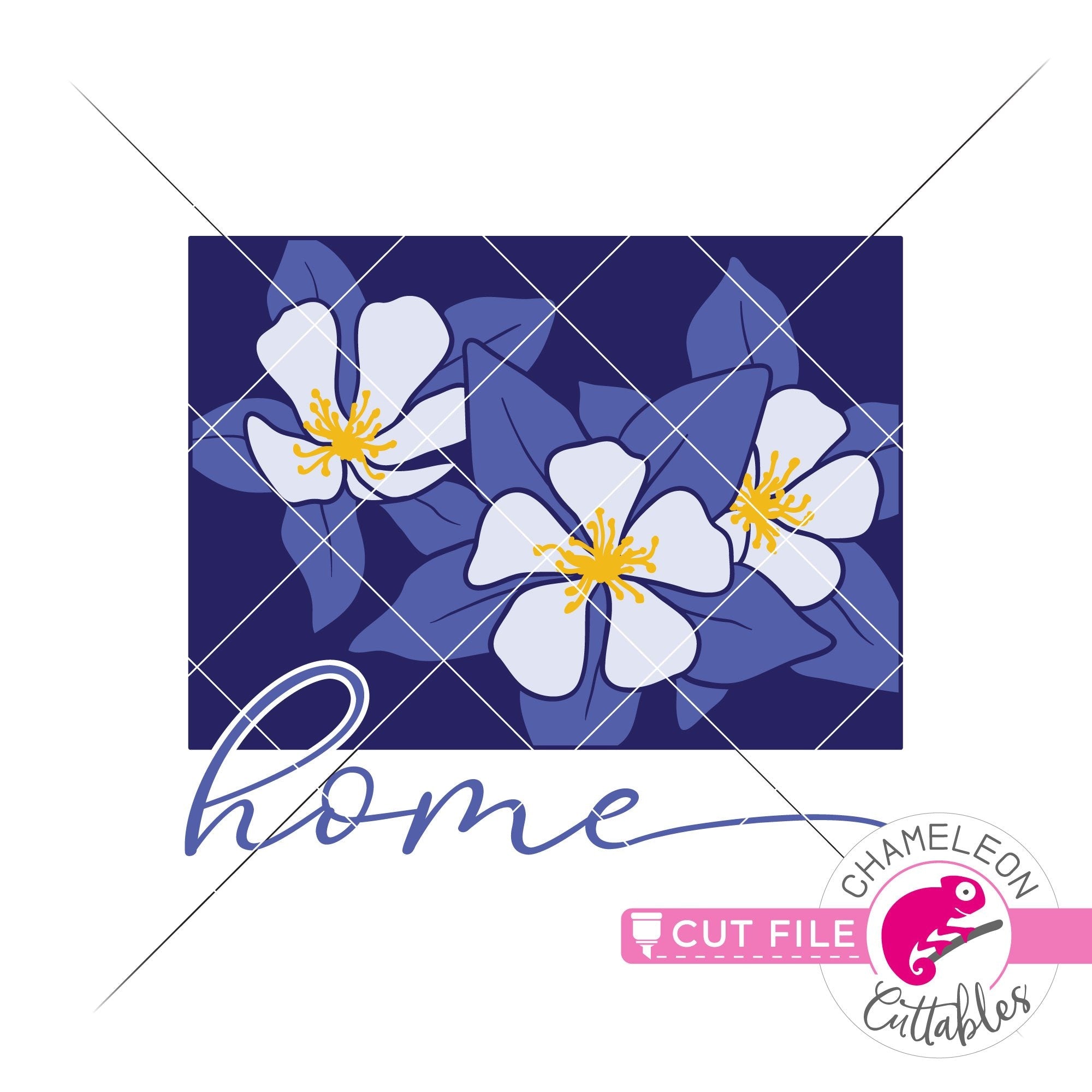 Home Colorado state flower blue Columbine layered svg png dxf eps jpeg ...