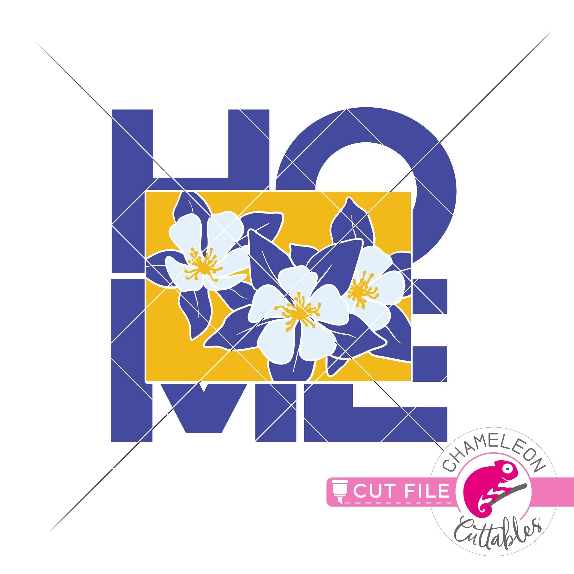 Home Colorado state flower blue Columbine square svg png dxf eps jpeg ...