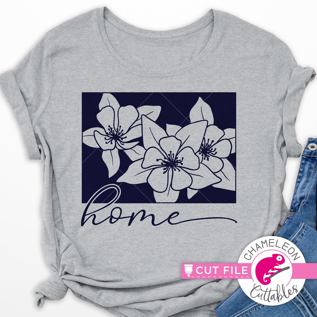 Home Colorado state flower blue Columbine svg png dxf eps jpeg ...