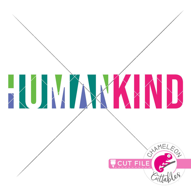 Human kind horizontal svg png dxf eps jpeg Chameleon Cuttables LLC ...