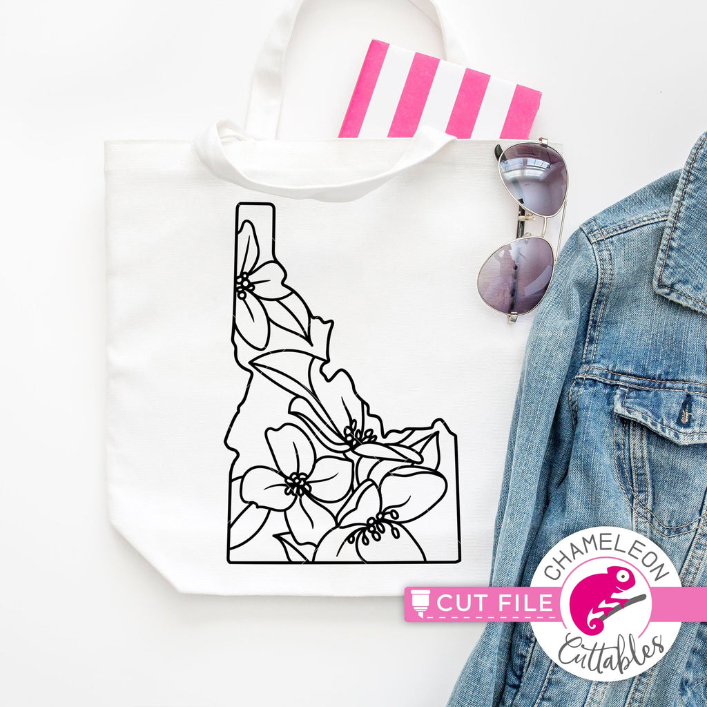 Idaho state flower Syringa outline svg png dxf eps jpeg Chameleon ...