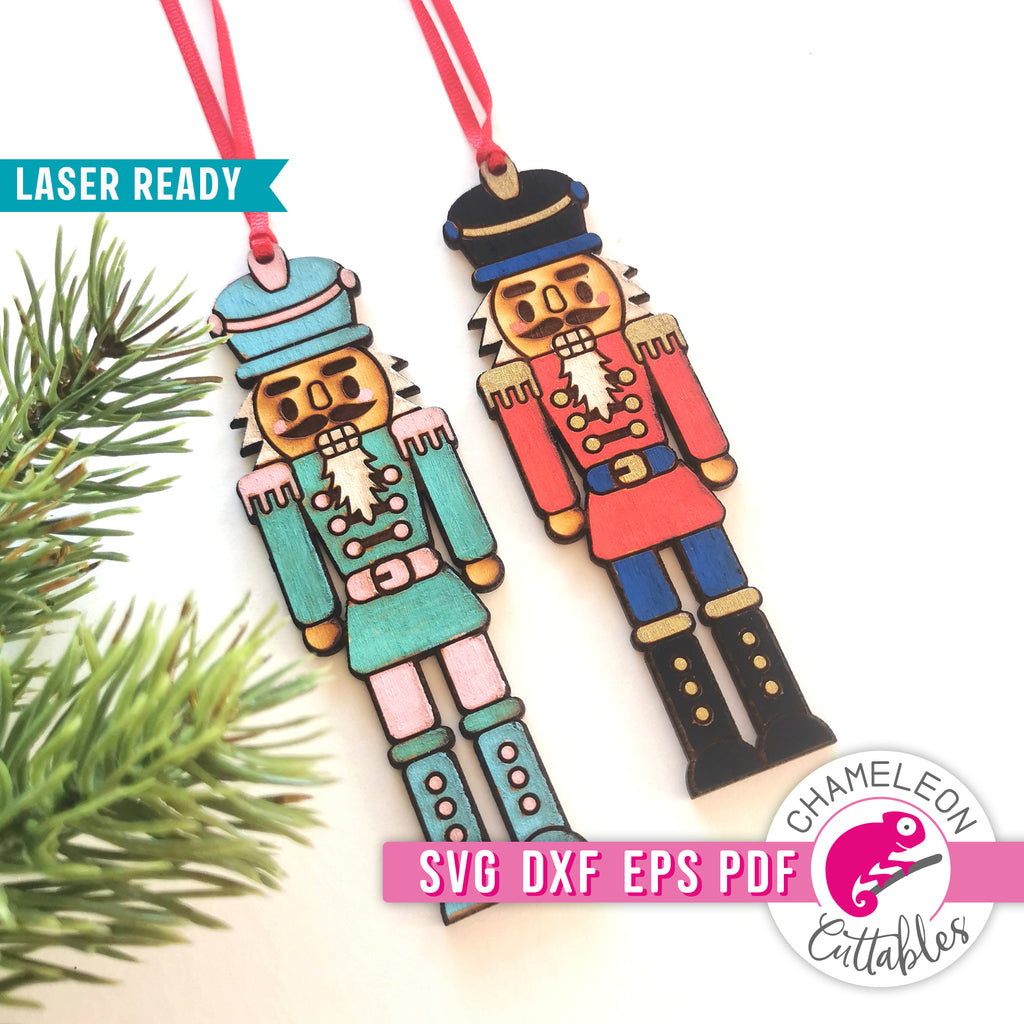 Nutcracker Ornament Christmas Laser svg dxf eps pdf | Chameleon ...