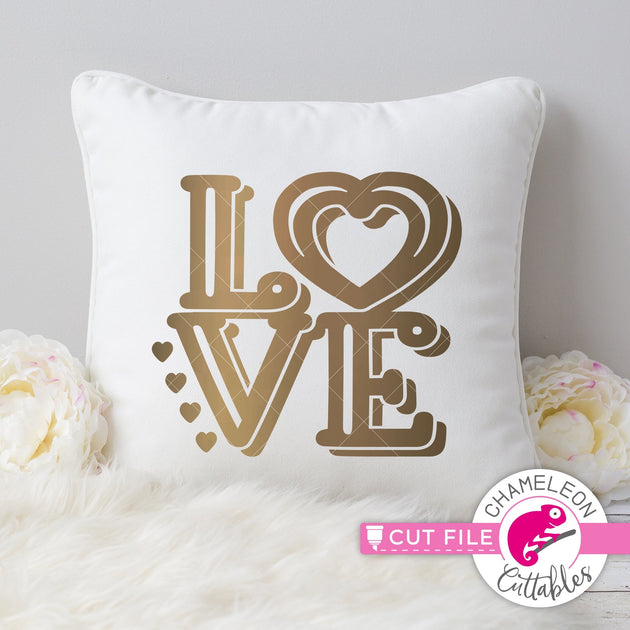 Love square svg png dxf eps Chameleon Cuttables LLC | Chameleon ...