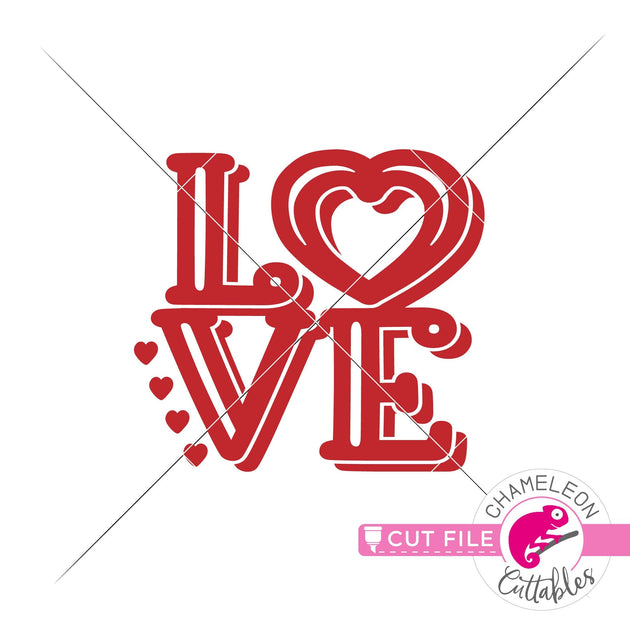 Love square svg png dxf eps Chameleon Cuttables LLC | Chameleon ...