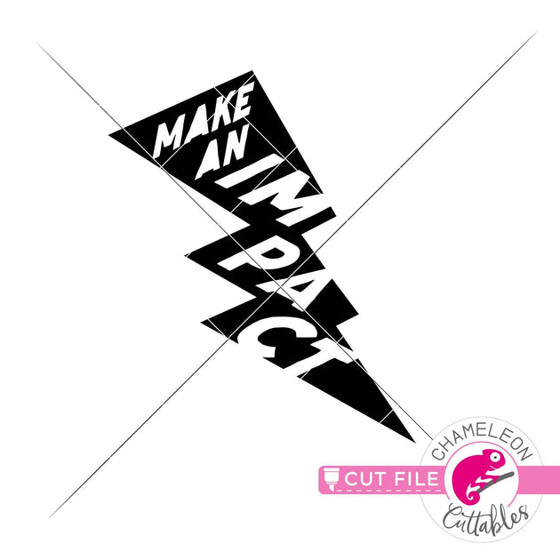 Make an impact lightning bolt svg png dxf eps jpeg Chameleon Cuttables ...