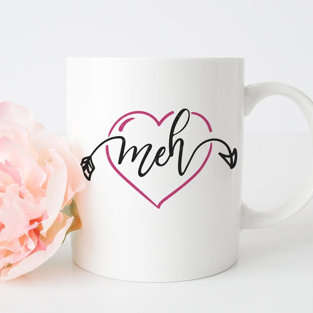 Meh Heart svg png dxf eps Chameleon Cuttables LLC | Chameleon Cuttables LLC