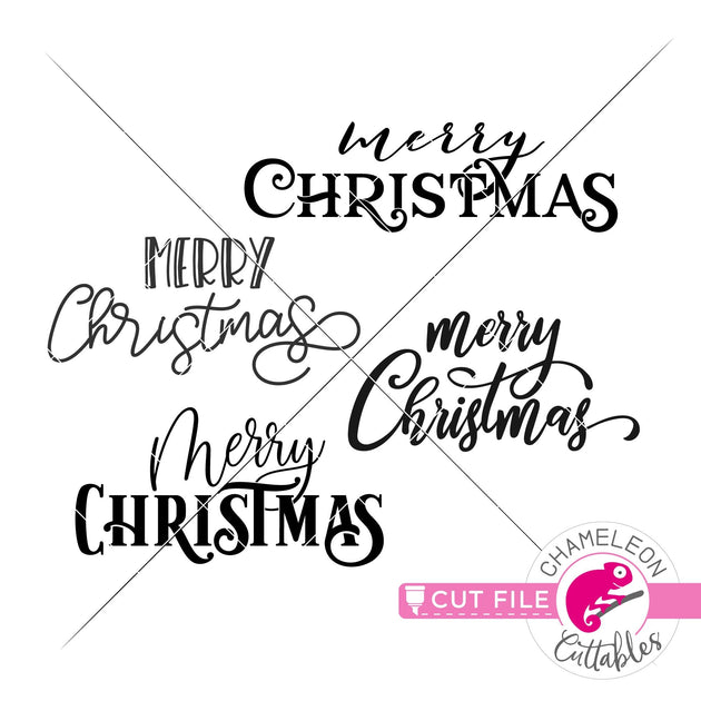 Merry Christmas Bundle svg png dxf eps jpeg Chameleon Cuttables LLC ...