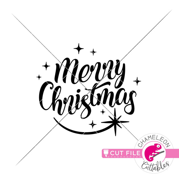 Merry Christmas for round sign svg png dxf eps jpeg Chameleon Cuttables ...