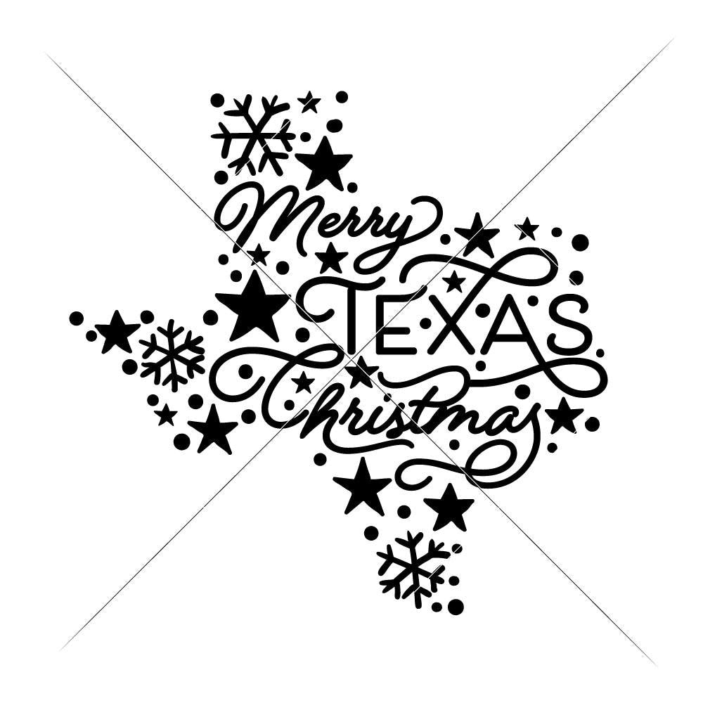 Merry Texas Christmas svg png dxf eps Chameleon Cuttables LLC ...