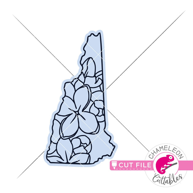 New Hampshire state flower SVG png dxf eps jpeg Chameleon Cuttables LLC ...
