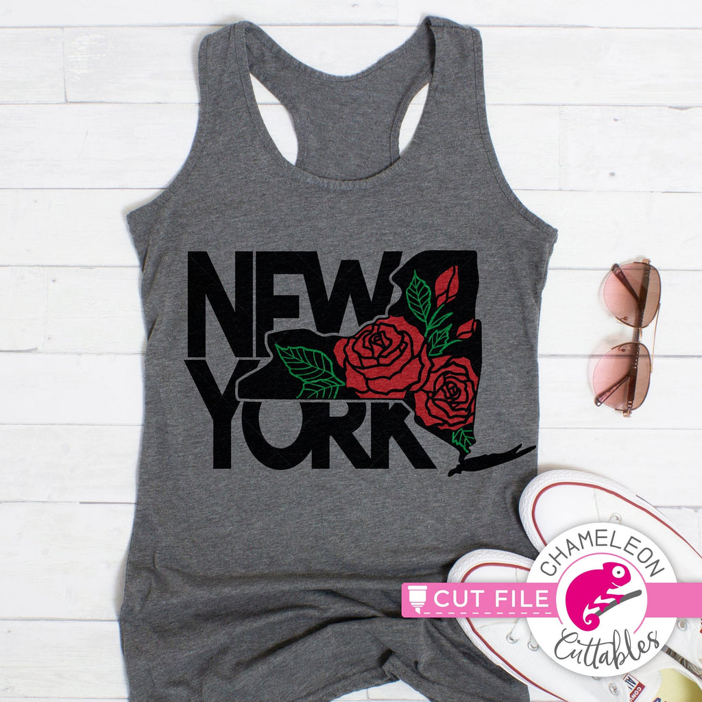 New York state flower svg png dxf eps jpeg Chameleon Cuttables LLC ...