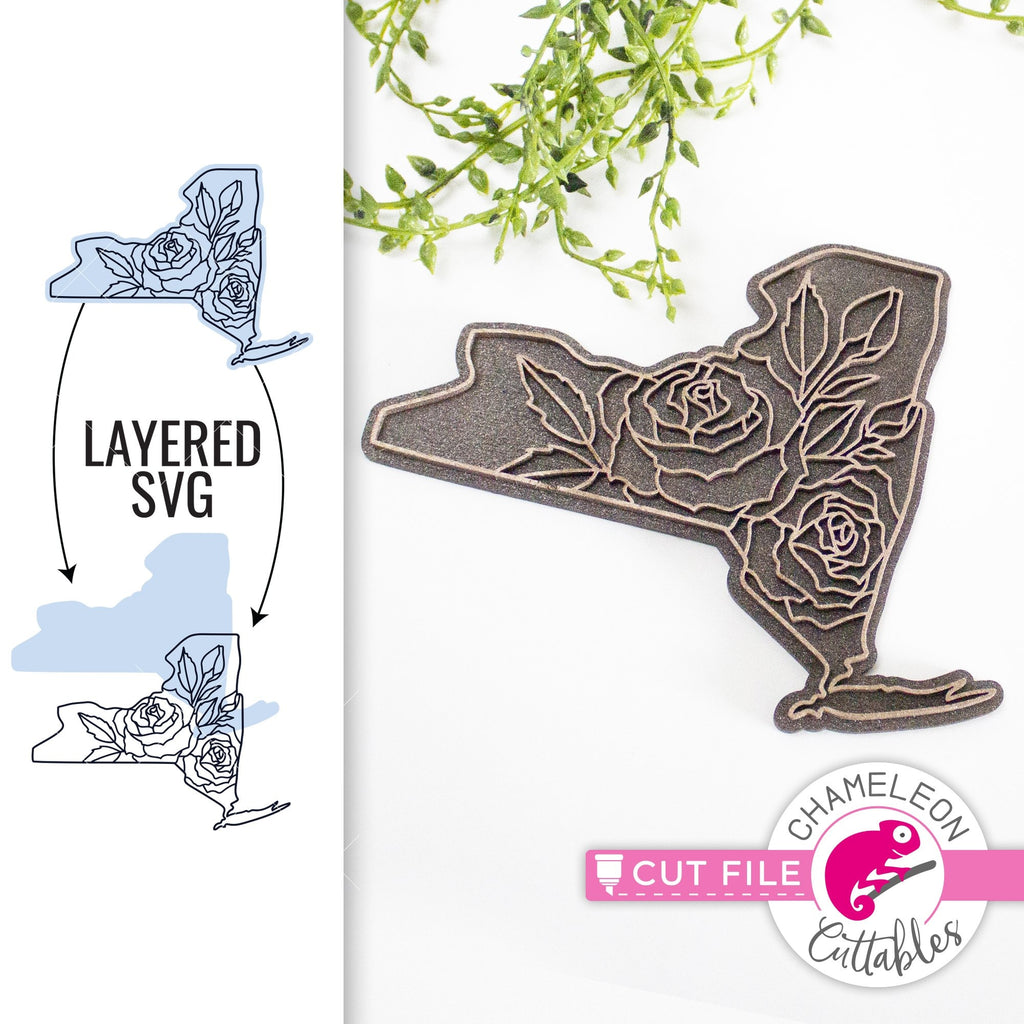 New York state flower SVG png dxf eps jpeg Chameleon Cuttables LLC ...