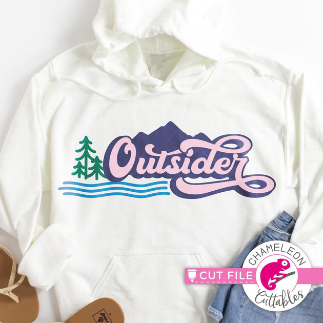 Outsider retro outdoors layered svg png dxf eps jpeg Chameleon ...