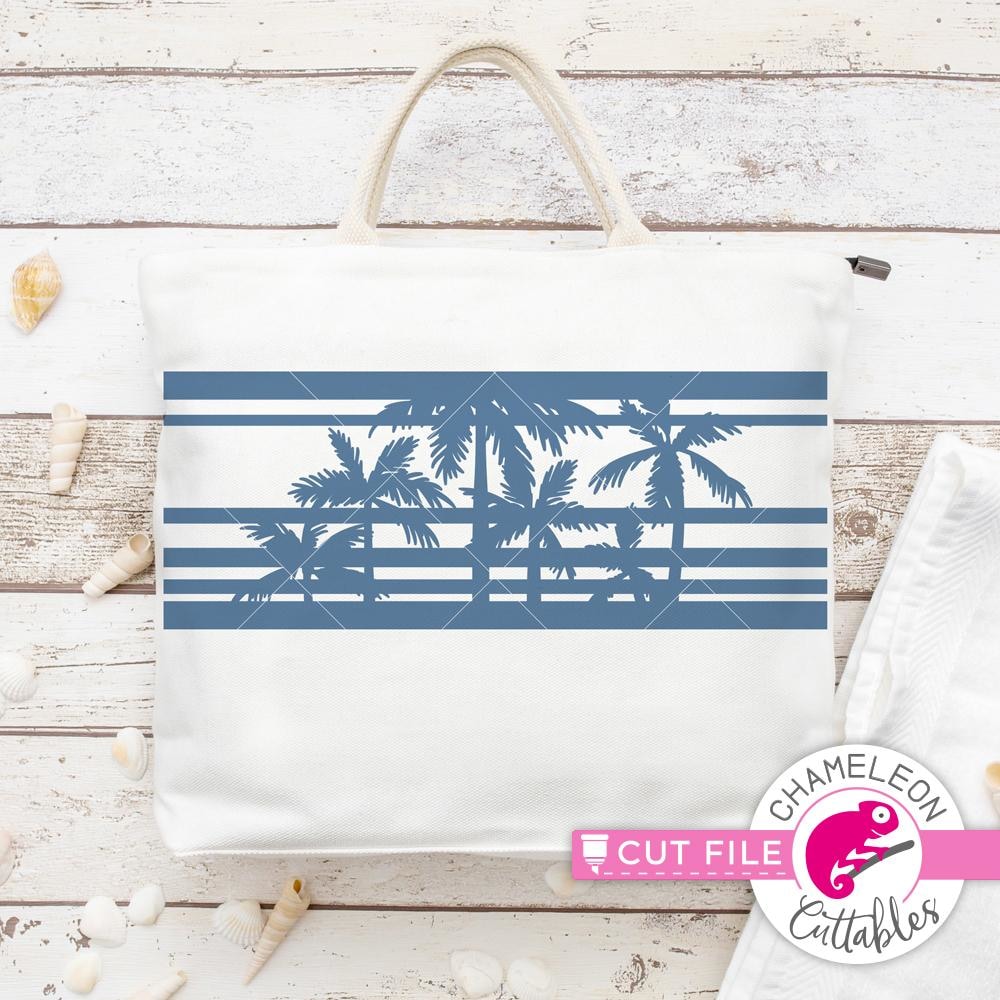 Palm Tree Stripes svg png dxf eps Chameleon Cuttables LLC | Chameleon ...