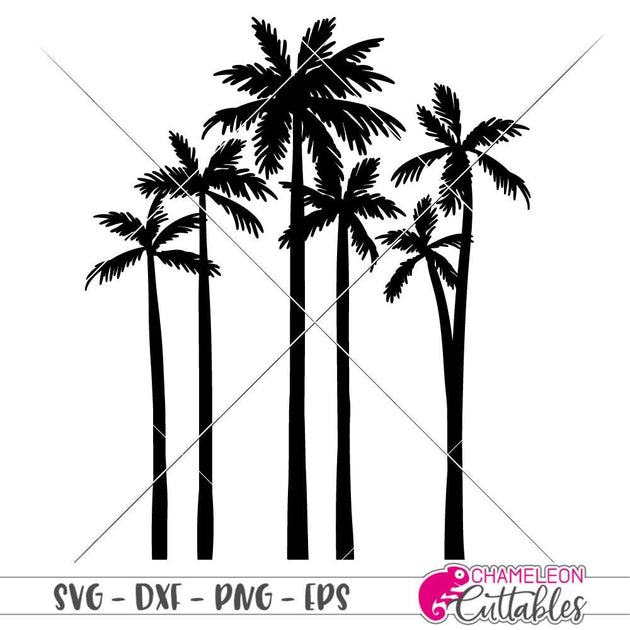 Palm Trees svg png dxf eps Chameleon Cuttables LLC | Chameleon ...