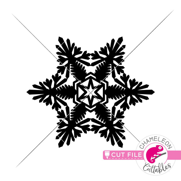 Paper Snowflake svg png dxf eps jpeg Chameleon Cuttables LLC ...