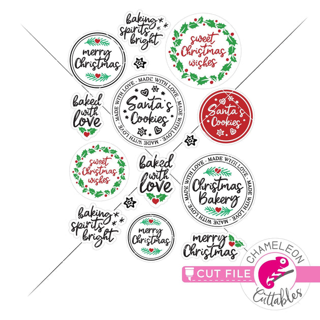 Print and Cut Christmas Baking Stickers Bundle PNG Chameleon Cuttables ...