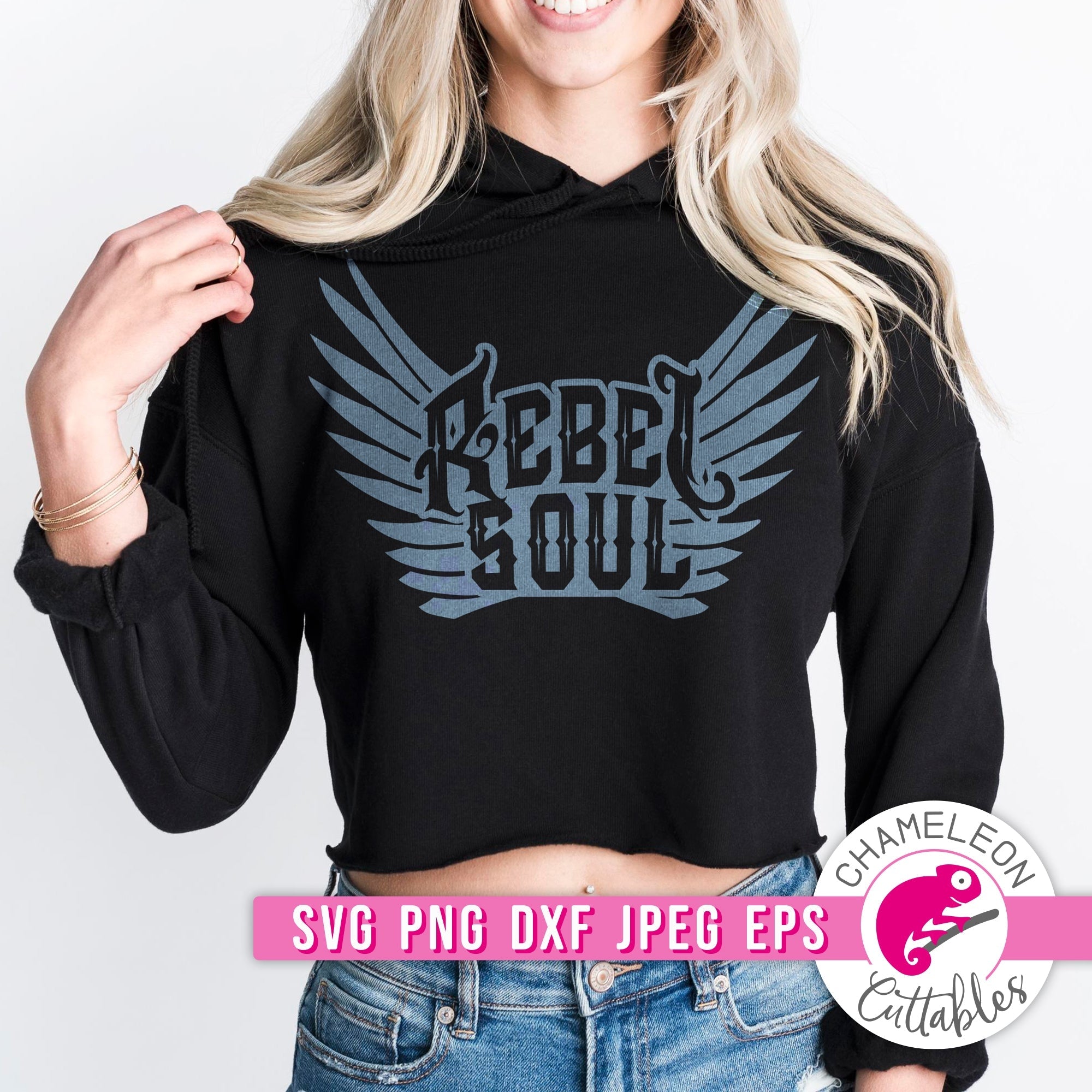 Rebel Soul Retro Vintage Rock svg png dxf eps jpeg Chameleon Cuttables ...