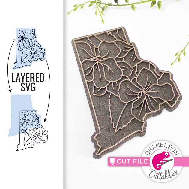 Rhode Island state flower SVG png dxf eps jpeg Chameleon Cuttables LLC ...