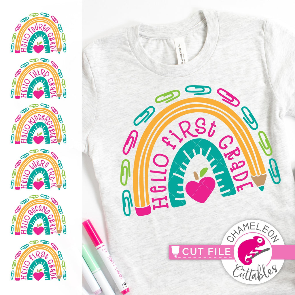 School Rainbow grades Back to School Bundle svg png dxf eps jpeg ...