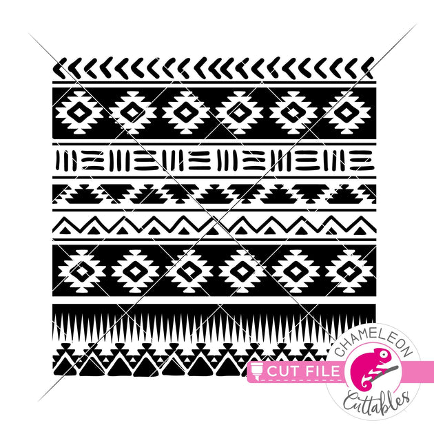 Seamless Aztec Pattern Tribal svg png dxf eps jpeg Chameleon Cuttables ...