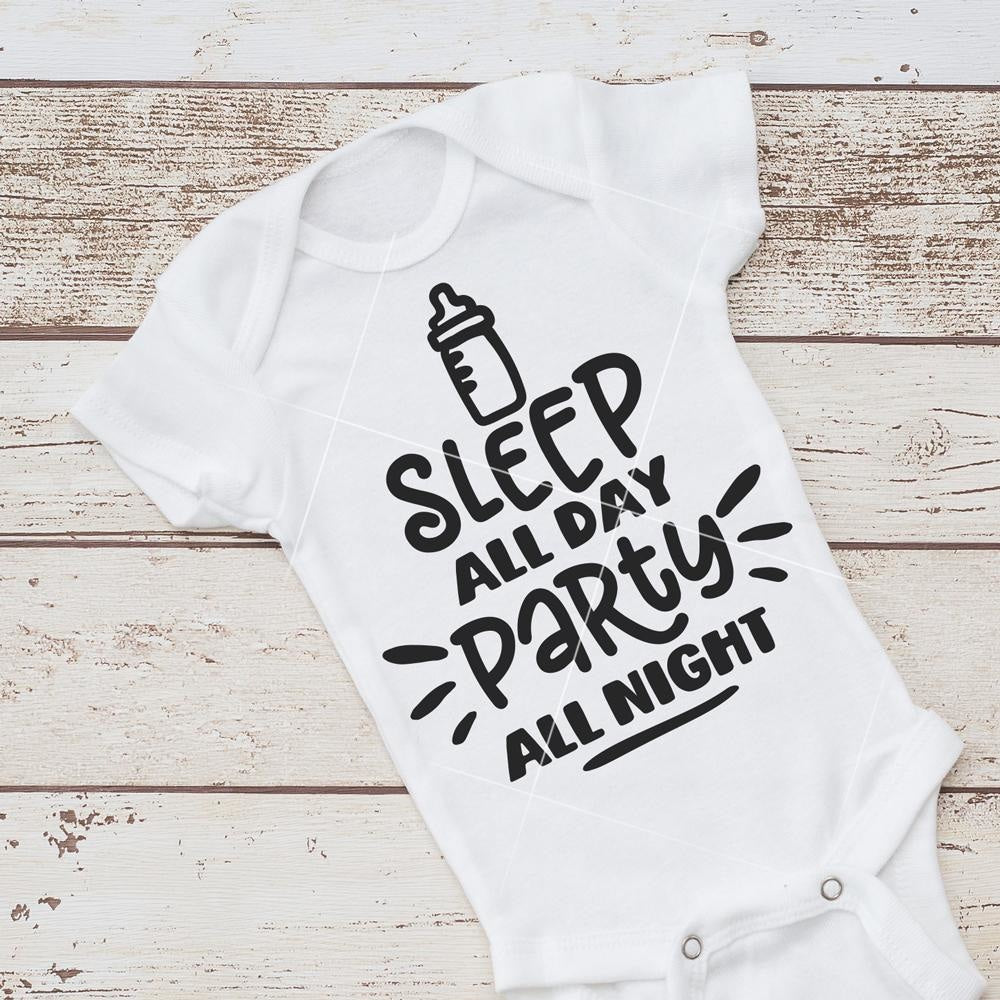 Sleep all day party all night svg png dxf eps Chameleon Cuttables LLC ...
