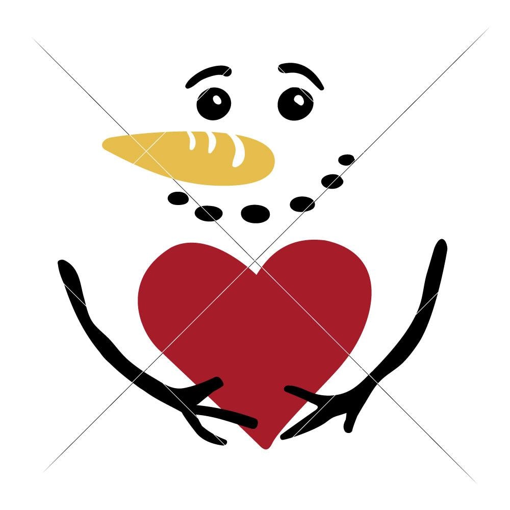 Snowman with Heart svg png dxf eps Chameleon Cuttables LLC | Chameleon ...
