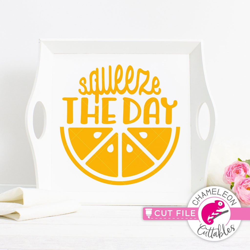 Squeeze the day orange lemon slice svg png dxf eps jpeg Chameleon ...