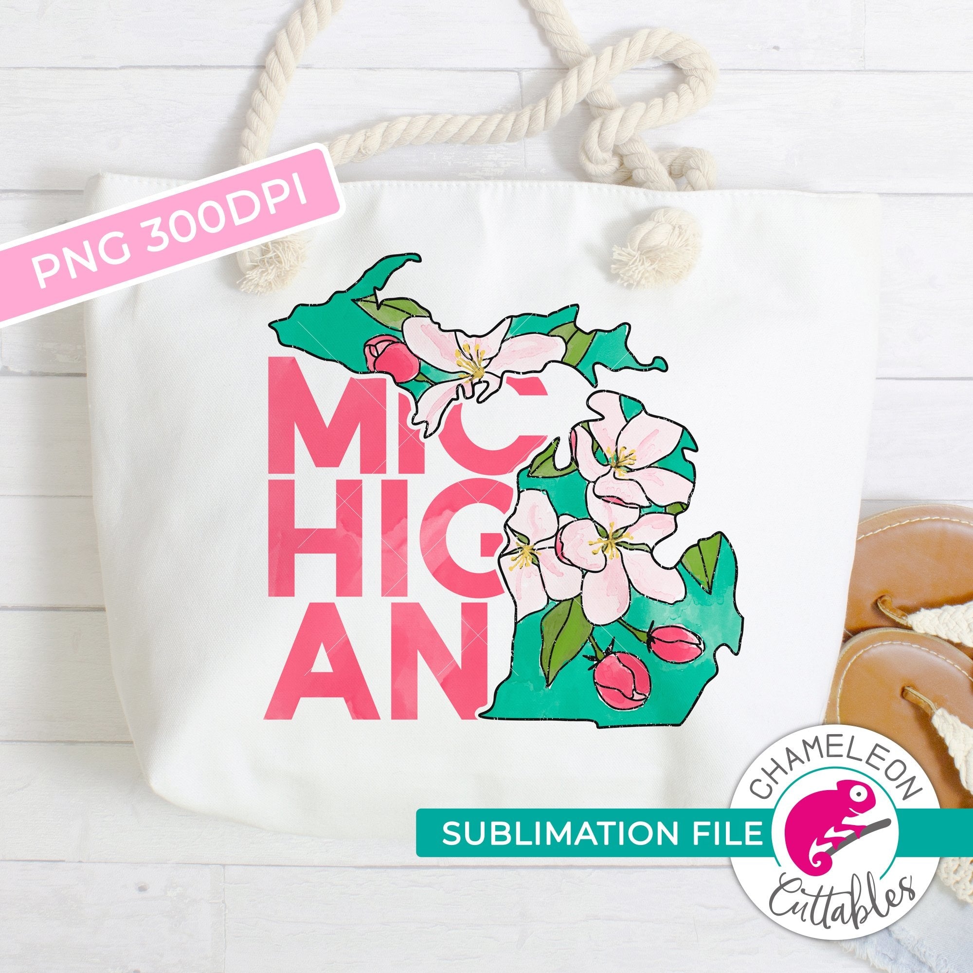 Sublimation design Michigan state flower apple blossom watercolor PNG ...