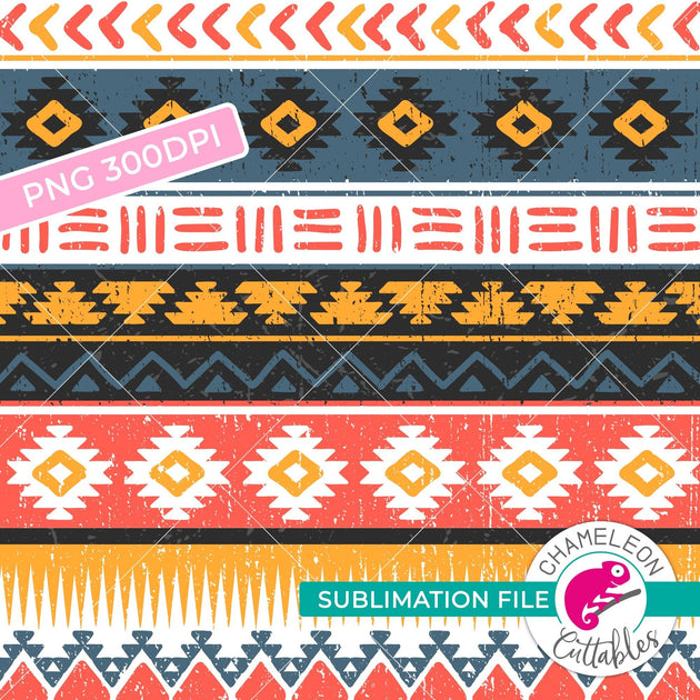 Sublimation design seamless Aztec pattern orange PNG file Chameleon ...