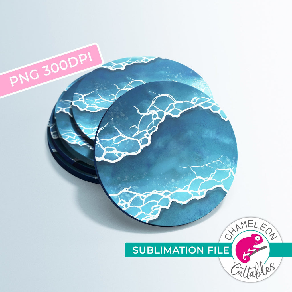 Sublimation design watercolor ocean waves PNG file Chameleon Cuttables ...