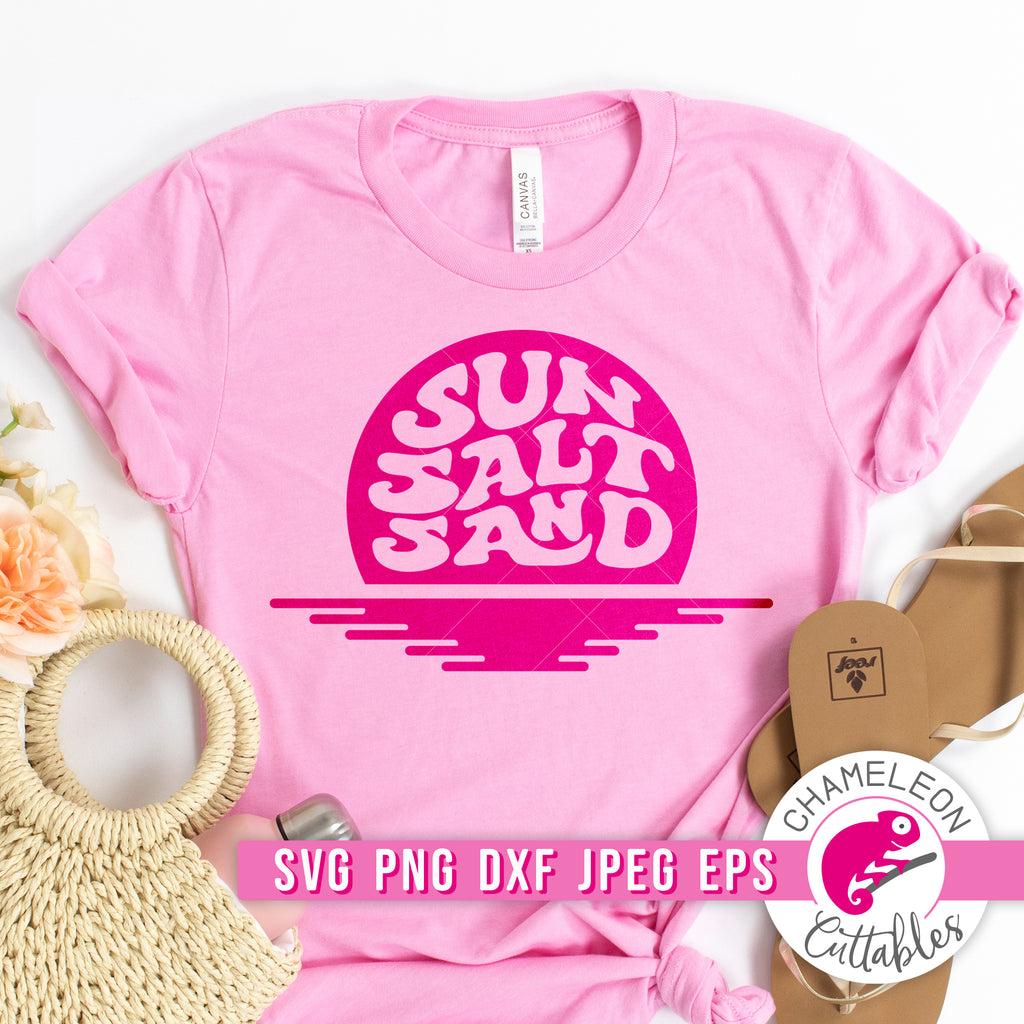 Sun Salt Sand Summer Beach svg png dxf eps jpeg Chameleon Cuttables LLC ...