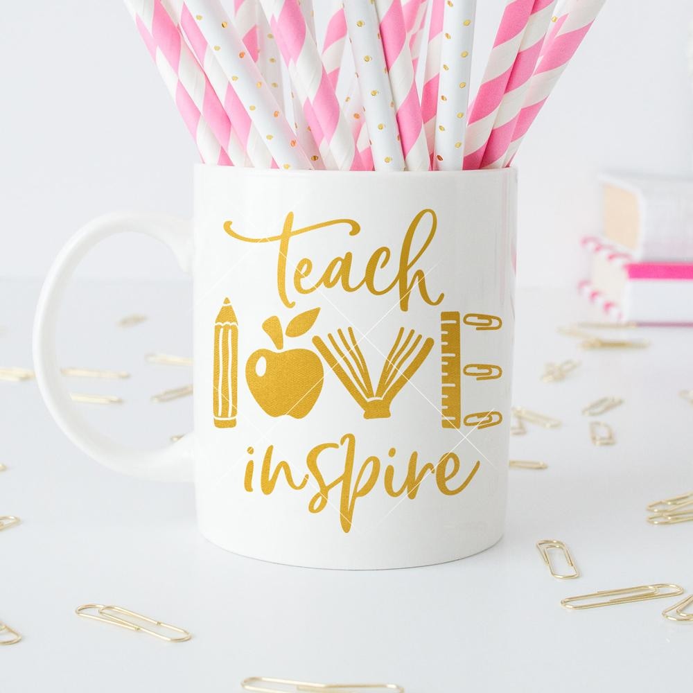 Teach Love Inspire multi color - School Teacher Appreciation svg png ...